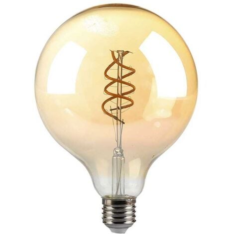 V-Tac VT-2126 Lampadina Bulbo 6W E27 G125 doppio filamento vetro Ambrato 300° Dimmerabile luce ...