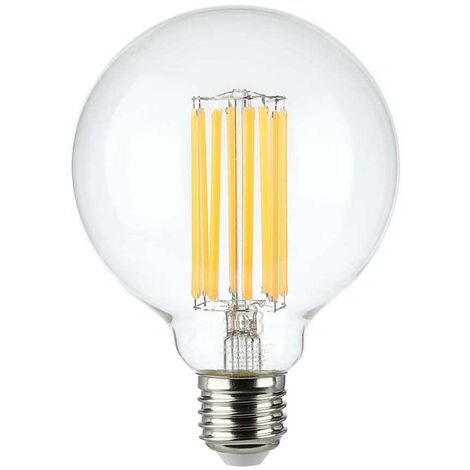 V-TAC VT-1993 Lampadina led Globo 6W trasparente filamento E27 G95 luce bianco caldo 3000K - 214305
