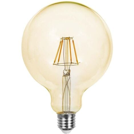 V-Tac VT-1956 Lampadina globo led filamento vintage colore ambra 6W E27 G125 luce 2200k sku 214473