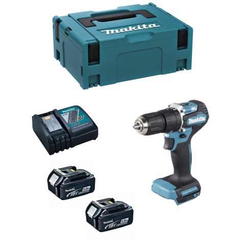 Trapano a Percussione MAKITA DHP487RTJ (2 x 5,0 Ah + DC18RC + MAKPAC 2)