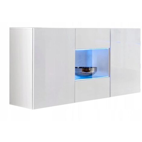 Buffet DELAIR commode suspendue - Design laqué avec LEDS
