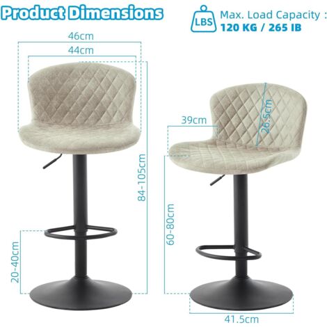 Bar Stools Set of 4 High Chairs Breakfast Dining Stools for Kitchen ...