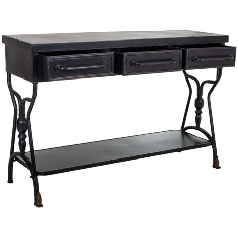 Recibidor de metal negro 122x43x81