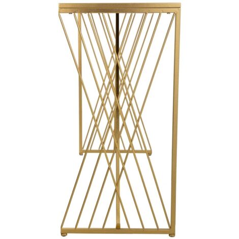 Recibidor de metal dorado 120x40x80