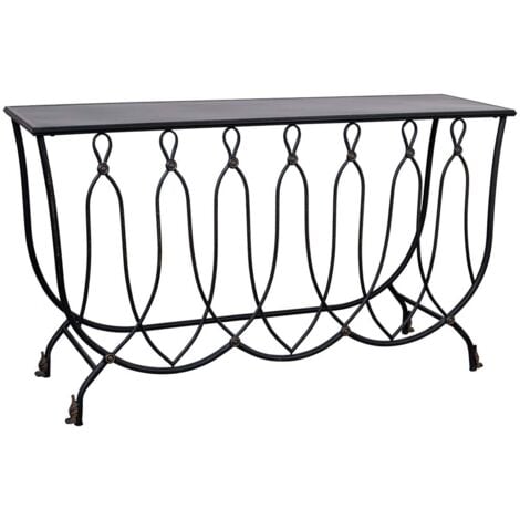 Recibidor de metal envejecido negro 144x40x79