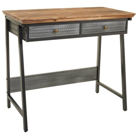 Recibidor de metal y madera 83,5x45,5x75h cm