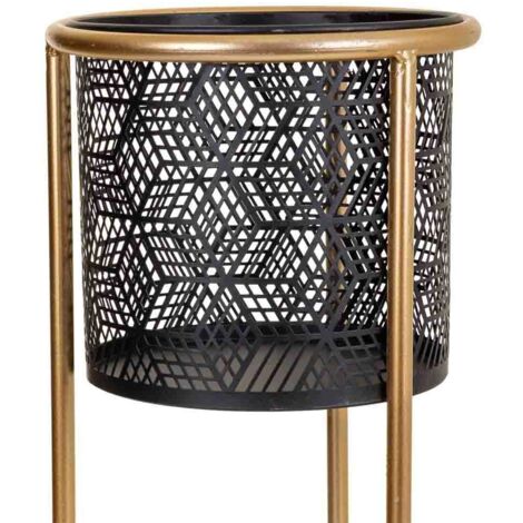 Macetero con pie de metal 23x23x60h cm