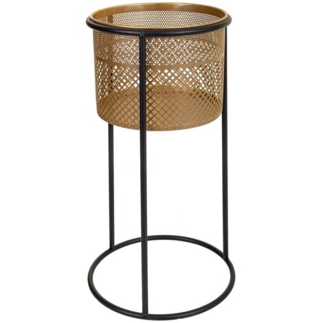 Macetero con pie de metal 24x24x50h cm