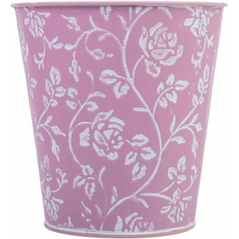 Cubo metálico rosa D14x14,5h cm