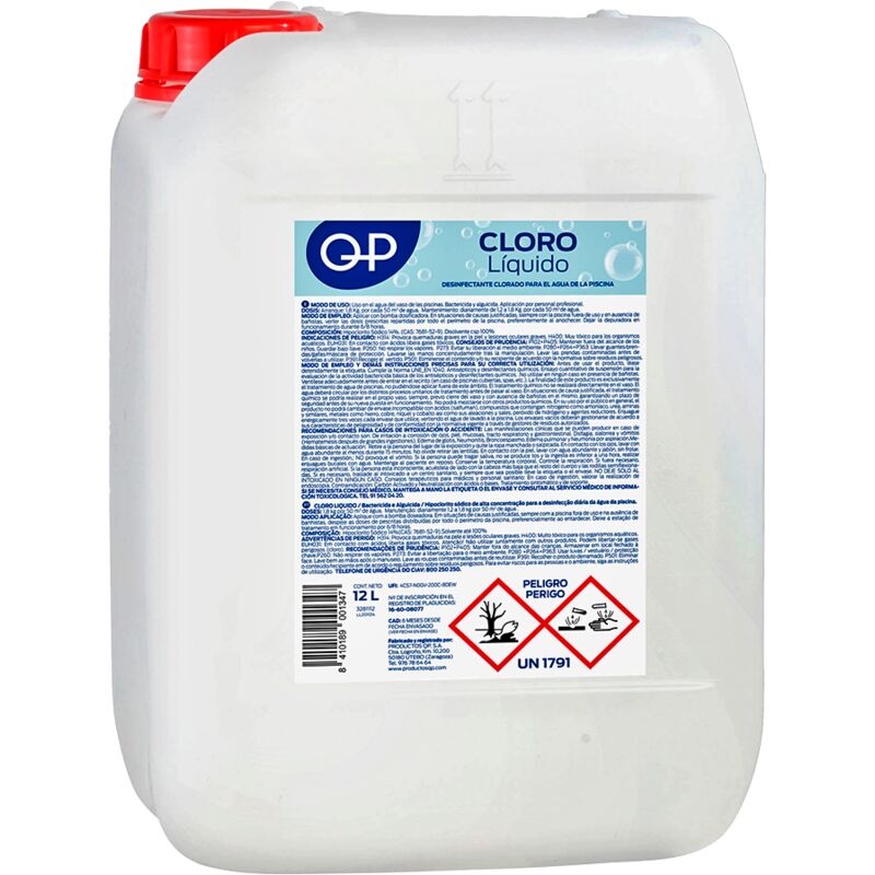Quimicamp Flüssigchlor 12 kg – Natriumhypochlorit für Schwimmbäder