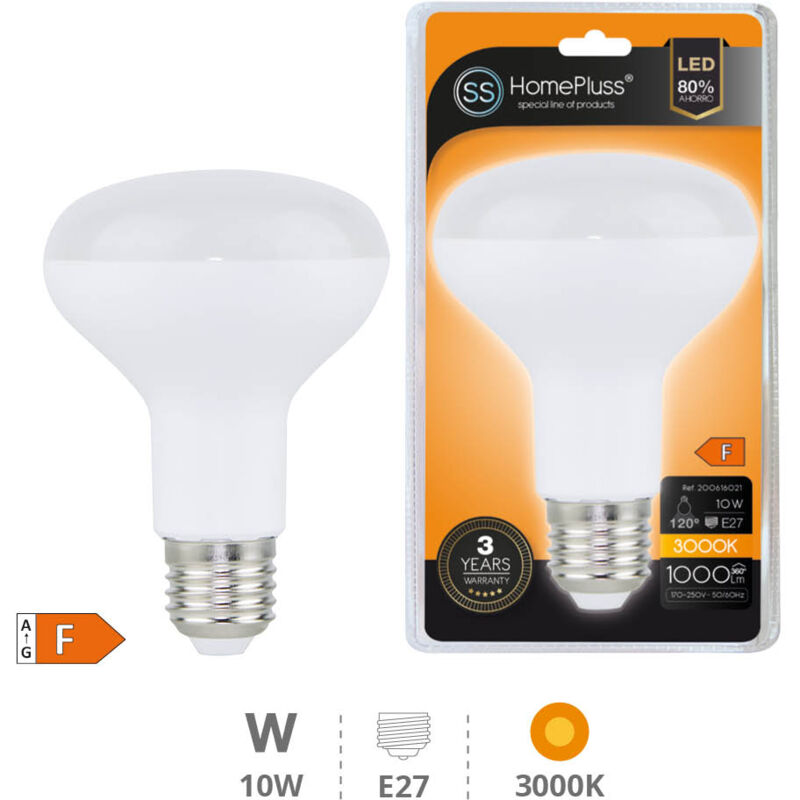 SPOT LED E27 - 10W BLANC CHAUD - DIAMETRE 80