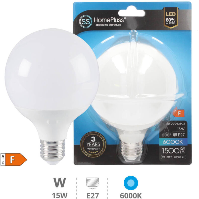 LED E27 GLOBE - 14W BLANC FROID - DIAMETRE 95