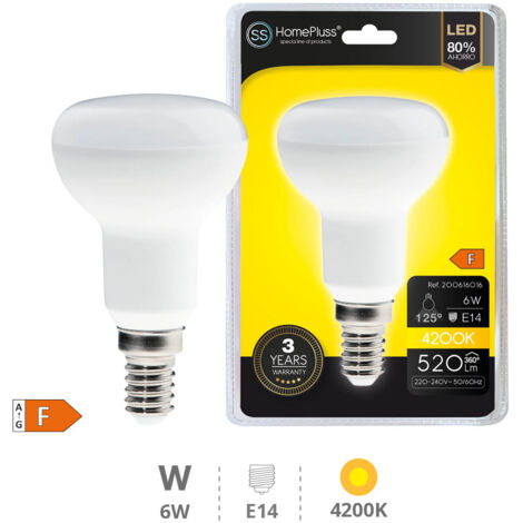 SPOT LED E14 - 6W BLANC BRILLANT - DIAMETRE 50