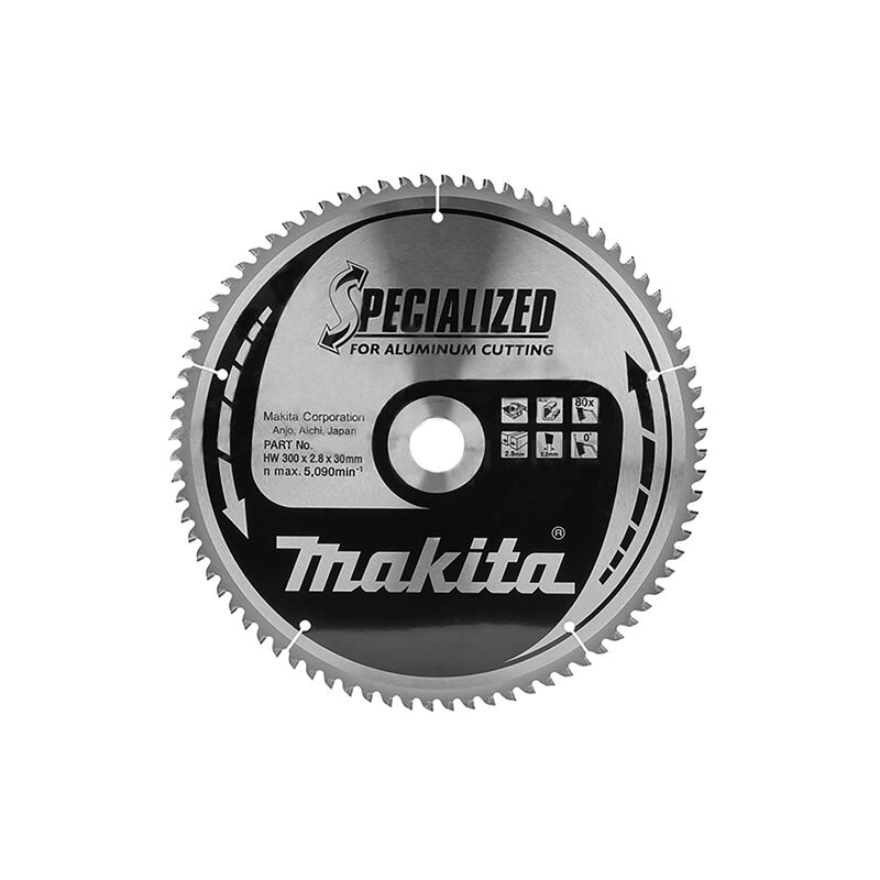 Makita B-33392 Hoja de Sierra Circular Specialized 300x30mm 80T Aluminio