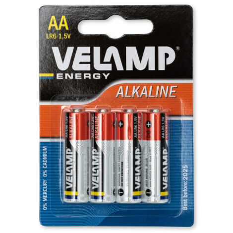 Pilas alcalinas AA de 1,5V Stilo LR6 (x12 uds) VELAMP