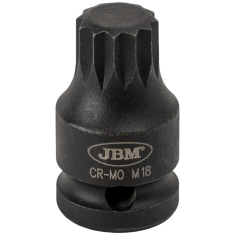 JBM12933 Punta XZN impacto de 1/2" M18 (45 mm L)