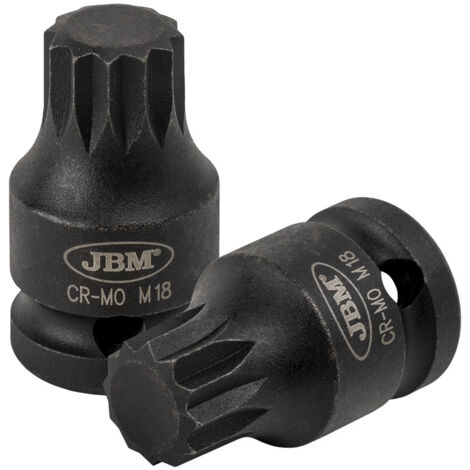 JBM12933 Punta XZN impacto de 1/2" M18 (45 mm L)