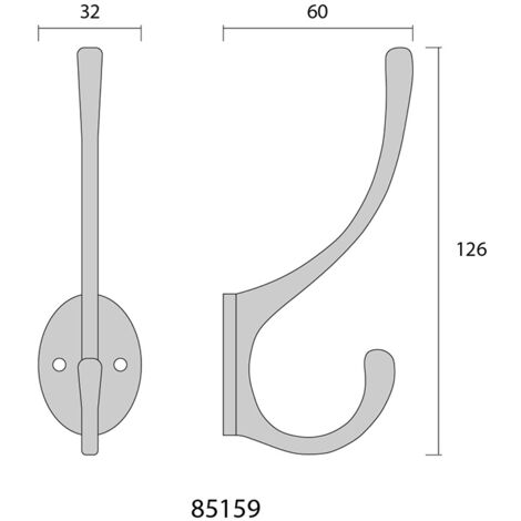 Colgador, latón níquel mate, en cartón colgante 85159