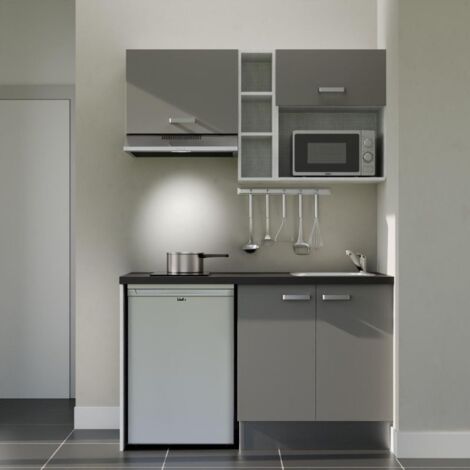 Kitchenette K13L-PT - 140 cm - plan stratifié, évier inox, - Façade ...