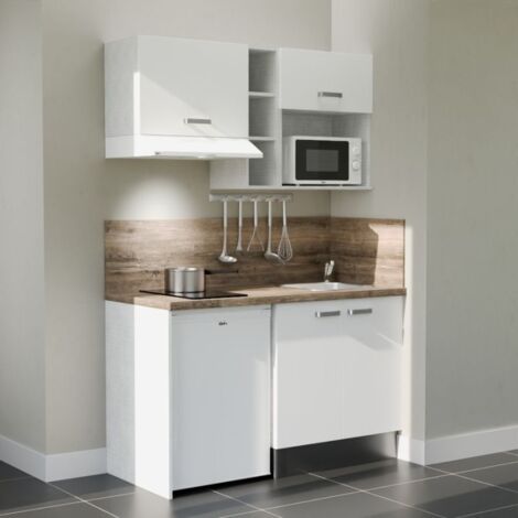Kitchenette K13L-PT - 140 cm - plan stratifié, évier inox, - Façade ...