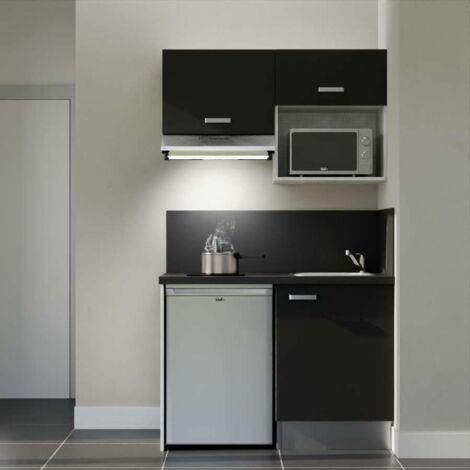 Kitchenette K02L-PT - 120 cm - plan stratifié, évier inox, - Façade ...