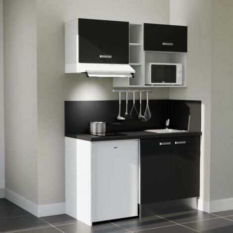 Kitchenette K13L-PT - 140 cm - plan stratifié, évier inox, - Façade ...