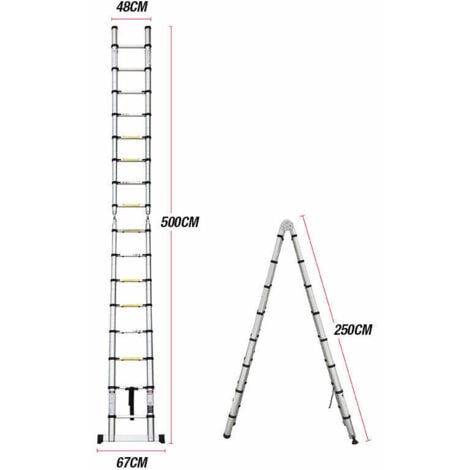 Step Ladders Securing Bolt 16.5ft Multi Purpose Folding Aluminium ...