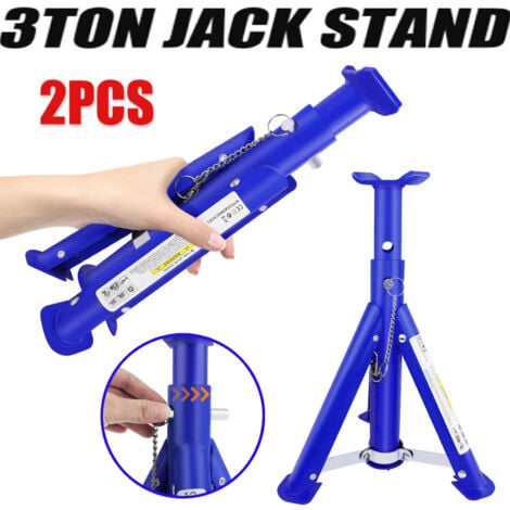 Pair Axle Jack Stand 3 Ton Lifting Folding Heavy Duty Car Support ...