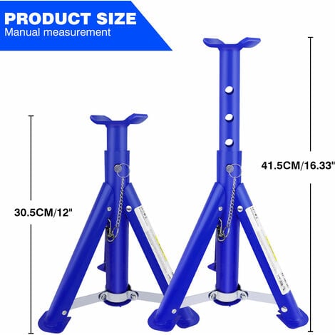 Pair Axle Jack Stand 3 Ton Lifting Folding Heavy Duty Car Support ...