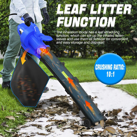 4000W Leaf Blower Electric Garden Vacuum Hoover Van Mulcher Shredder 3 in 1 Bag