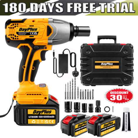 3 in1 Cordless Impact Wrench 1/2" 1800NM High Torque Brushless Drill ...