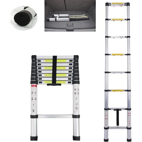 Aluminium Telescoping Ladder Extendable with EN131 and CE Standard (8 ...