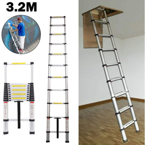 Multi-Purposed 3.2M Telescopic Extension Stepladder Loft Home Workshop ...
