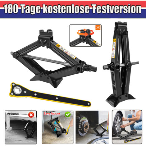 Heavy Duty 2 Ton Scissor Jack +Spanner For Car Van Auto Garage Tire ...