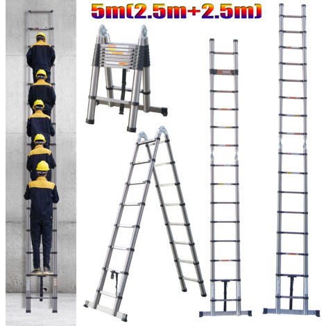 5m (2.5m + 2.5m ) Heavy Duty Multi-Purpose Telescopic A-Frame Folding ...