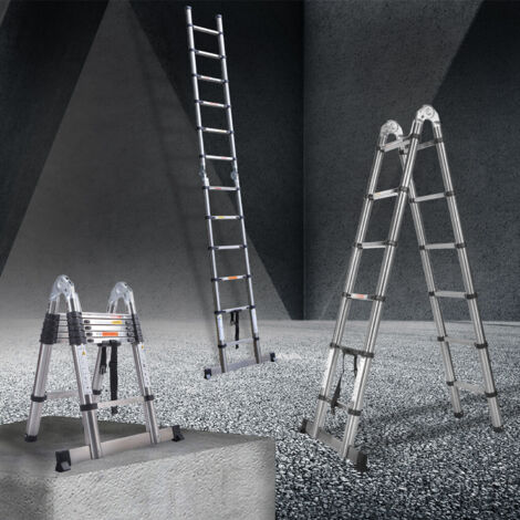 Telescopic Stainless steel Straight A-Frame Ladder Retractable ...