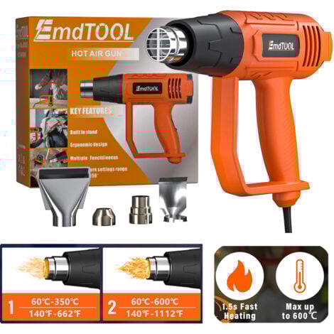 Heat Gun Hot Air Gun Dual Temperature Power DIY Tool Paint Stripper + 4 ...