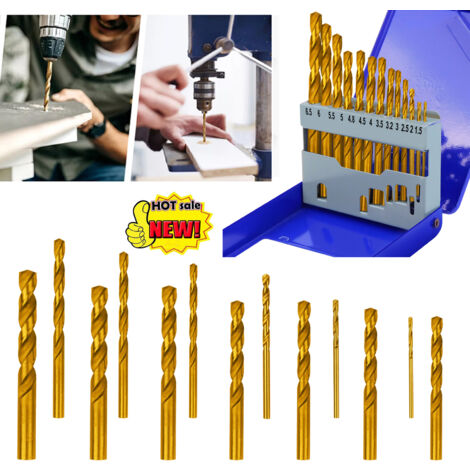 13PCS HSS Twist Drill Bit Set Metric M35 Cobalt Steel High Speed Steel Titanium