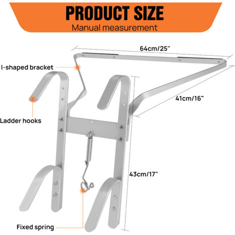 Workshop Ladder Stand Off Wall Stay Extension Ladders Support Hook "I ...