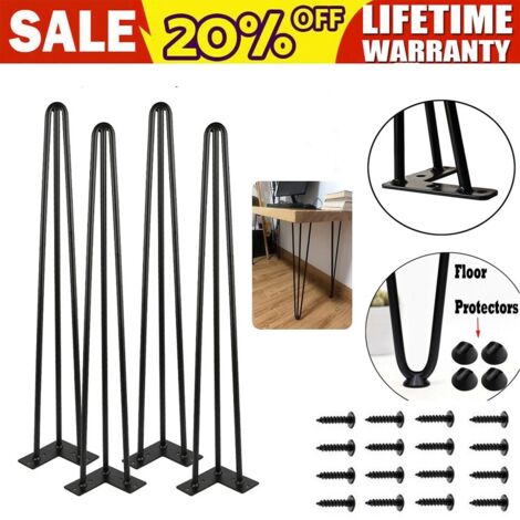 4PCS 3-Rod Hairpin Legs 86cm/34inch Furniture DIY Metal Support Desk ...