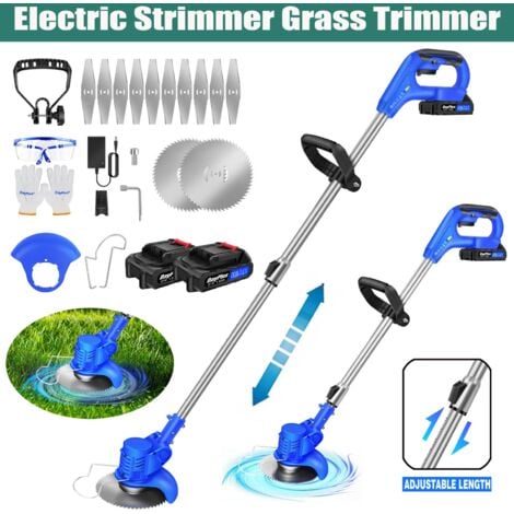 21V Cordless Battery Strimmer Bundle Grass Trimmer Electric Garden Edger Cutter