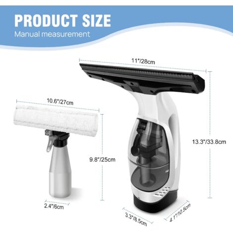 Window Vac Cordless Rechargeable Vacuum Steam Glass Cleaner Streak-Free ...