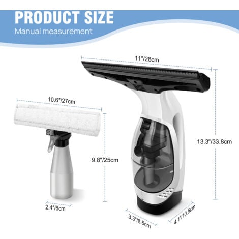 Window Vac Cordless Rechargeable Vacuum Steam Glass Cleaner 150ML Water ...