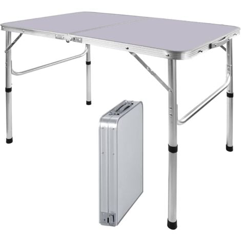 90CM Folding Table Portable Adjustable Height Aluminium Camping Picnic ...