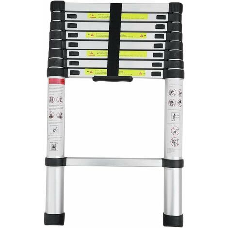 Aluminium Telescopic Ladder Extension Extend - Portable Foldable (2.6M)