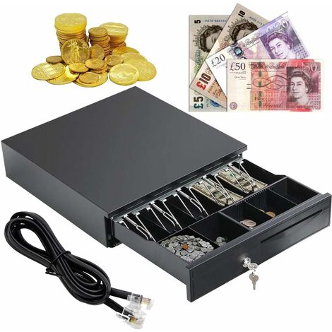Cash Register Drawer Heavy Duty Box Cash Storage 5 Bills and 5 Coins ...