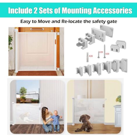 Retractable Baby Gate, 0-136cm Narrow to Extra Wide Baby Safety Stair ...