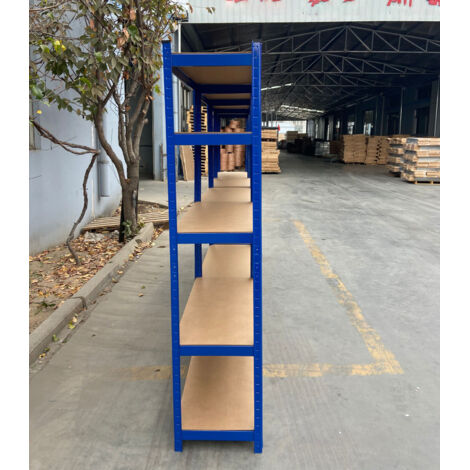 Heavy Duty 5 Tier Blue Garage Shelving Units - 150cm x 70cm x 30cm ...