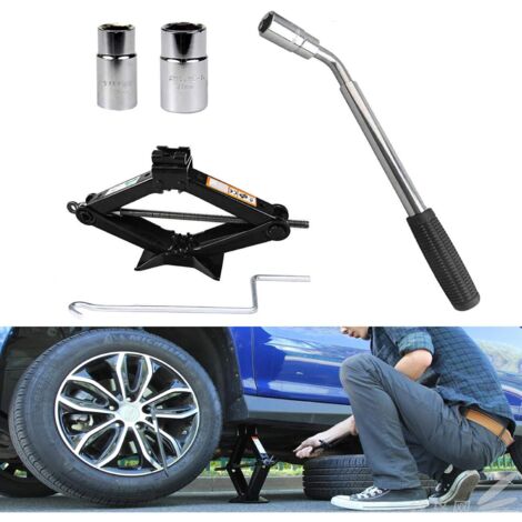 Universal Scissor Jack Lift with Hand Crank and Wheel Lug Wrench for ...