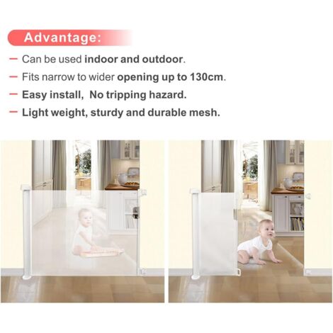 Stair Gates for Dogs, Aluminum Alloy Material Retractable Stair Gate ...